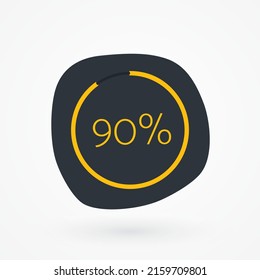 90 Percent Chart Vector Percentage Infographic Stock Vector (Royalty ...