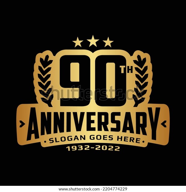 90 Years Anniversary Logo Design Template Stock Vector (Royalty Free ...