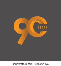 90 Years Logo Vector Design Anniversary Stock Vector (Royalty Free ...