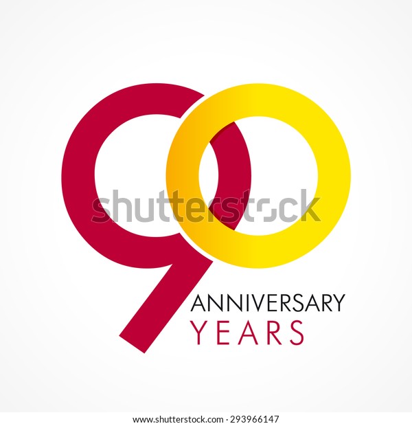 90 Years Old Celebrating Classic Logo Stock Vector (Royalty Free) 293966147