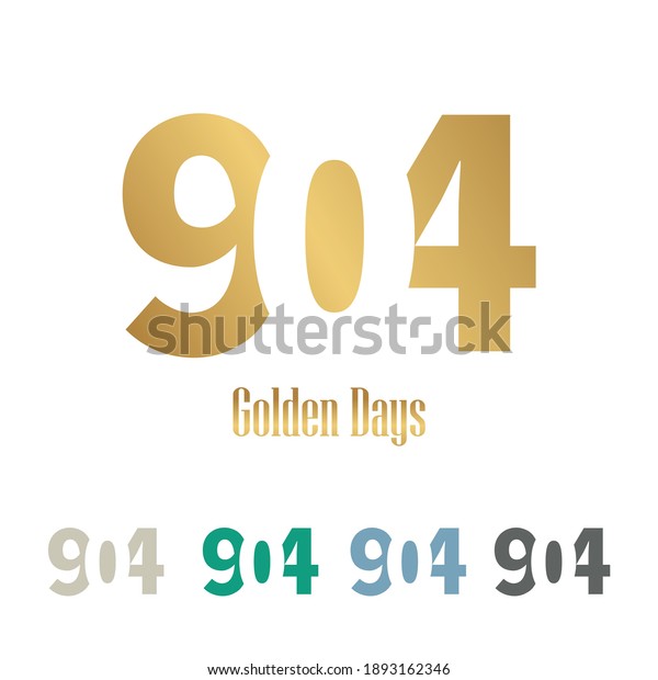 904 Lettertype Golden Vector Icon Design Stock Vector (Royalty Free ...