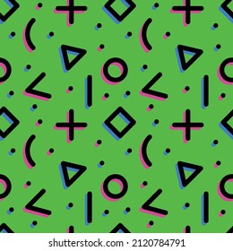 90s Pattern Green Geometric Shapes Stock Vector (Royalty Free ...