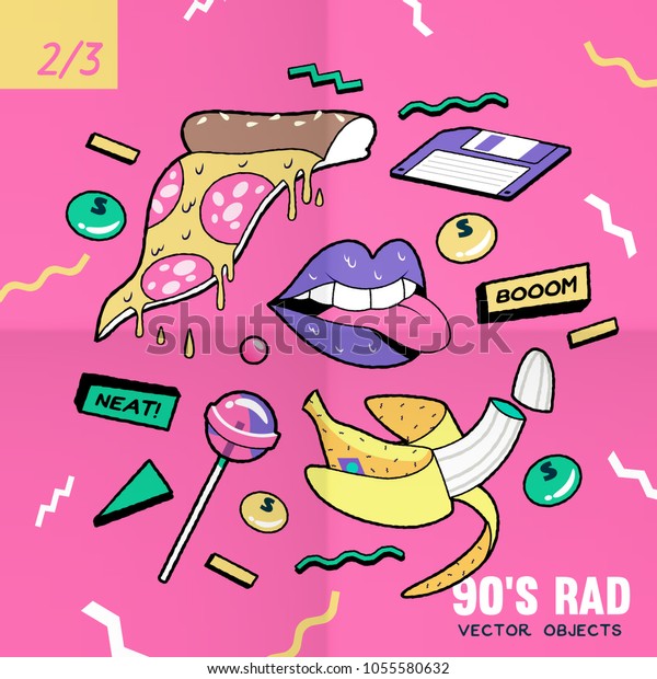 90s Rad 90s Style Vector Isolated Stock Vector (Royalty Free ...