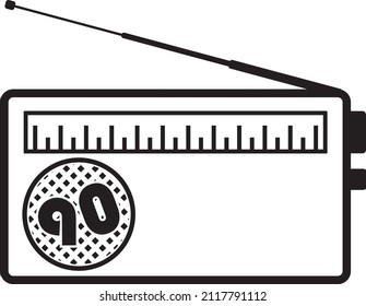 90s Radio Icon Logo Vector Stock Vector (Royalty Free) 2117791112 ...