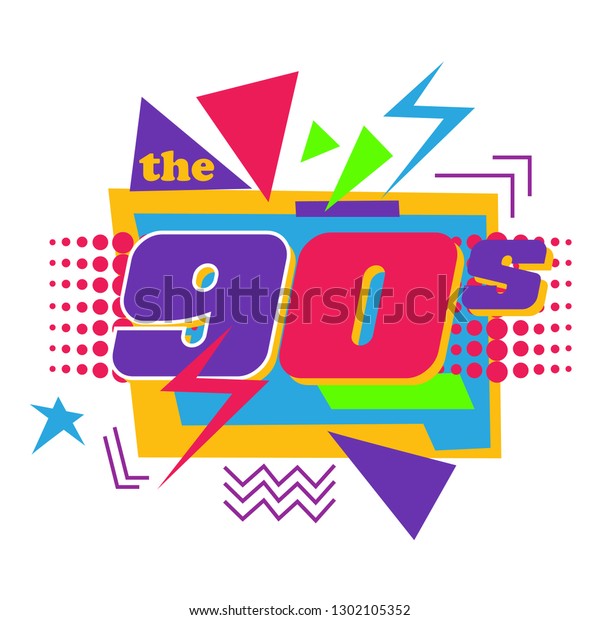 90s Retro Logo Design Eps10 Stock Vector (Royalty Free) 1302105352 ...