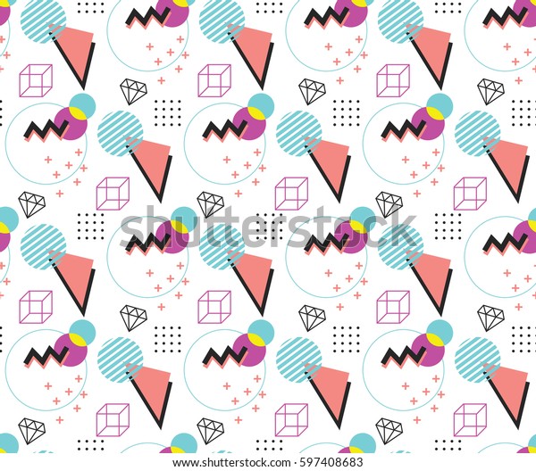 90s Style Seamless Background Stock Vector (Royalty Free) 597408683 ...