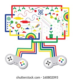 90s Video Game Gaming Stock Vector (Royalty Free) 160802093