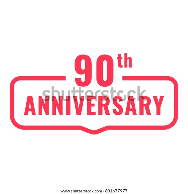 90th Anniversary Badge Icon Logo Flat Stock Vector (Royalty Free ...