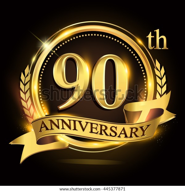 90th Golden Anniversary Logo Ring Ribbon Stock Vector (Royalty Free ...
