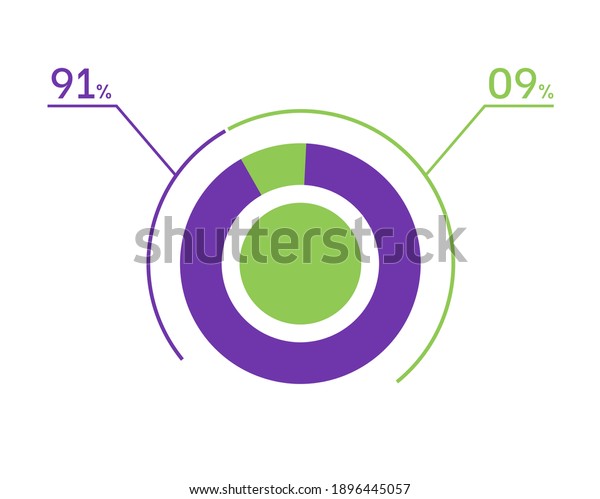 91 9 Percent Pie Chart 9 Stock Vector (Royalty Free) 1896445057 ...