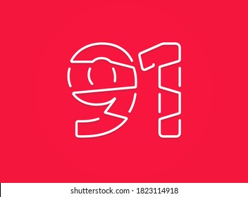 91 Number Modern Trendy Creative Style Stock Vector (Royalty Free ...