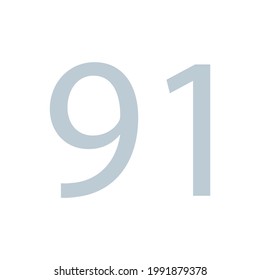 91 Number Simple Clip Art Vector Stock Vector (Royalty Free) 1991879378 ...