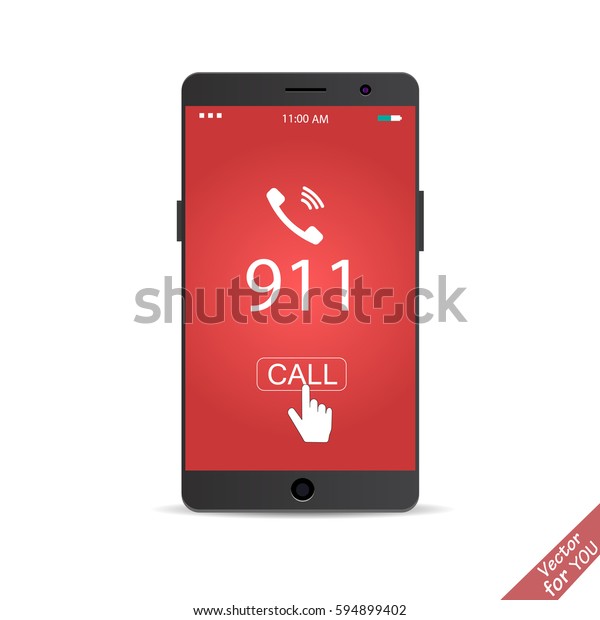 911 Call Mobile Phone Stock Vector (Royalty Free) 594899402 | Shutterstock