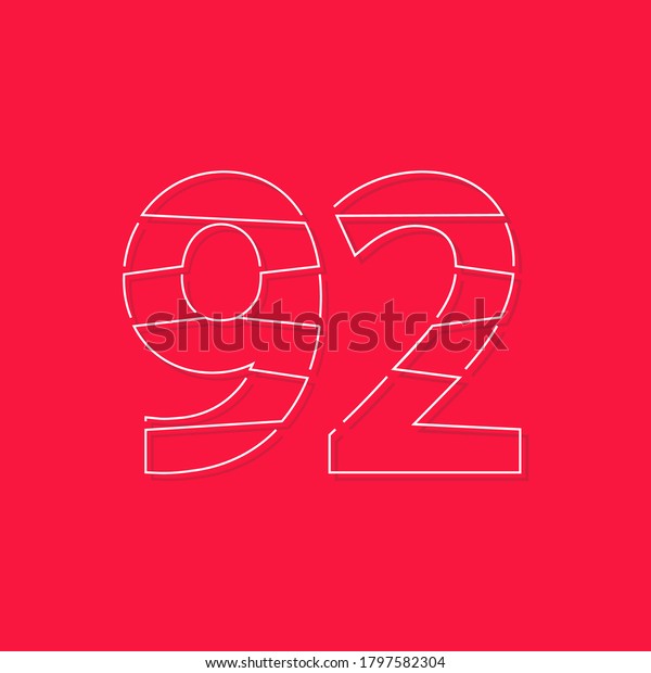 92 Number Linear Stroke Font Modern Stock Vector (Royalty Free ...
