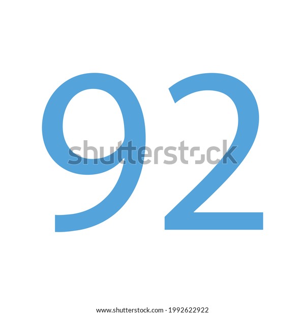92 Number Simple Clip Art Vector Stock Vector (Royalty Free) 1992622922 ...