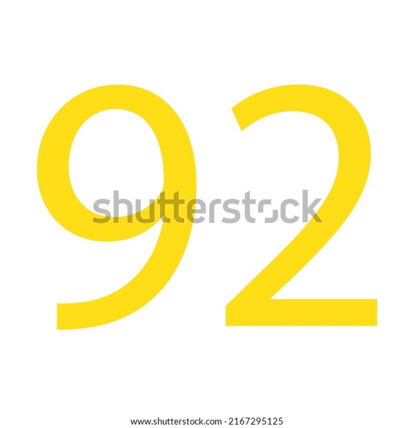 92 Number Simple Clip Art Vector Stock Vector (Royalty Free) 2167295125 ...