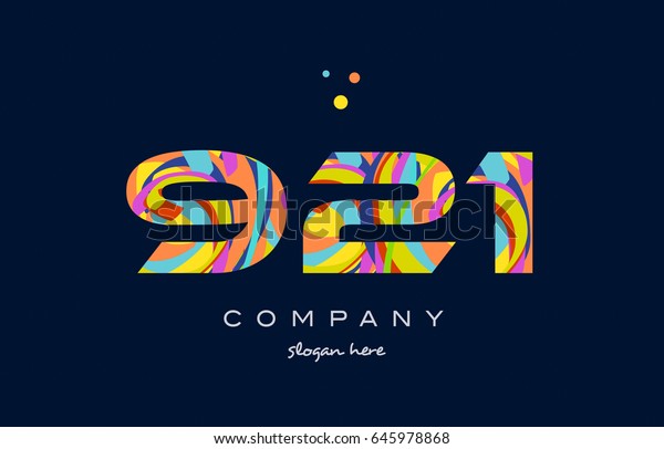 921 Number Digit Numeral Logo Colored Stock Vector (Royalty Free ...