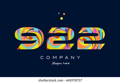 922 Number Digit Numeral Logo Colored Stock Vector (Royalty Free ...
