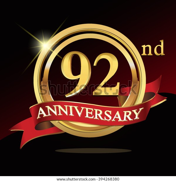 92nd Golden Anniversary Logo Ring Ribbon Stock Vector (Royalty Free ...