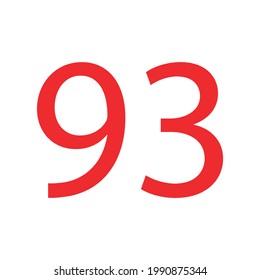 93 Number Simple Clip Art Vector Stock Vector (Royalty Free) 1990875344 ...