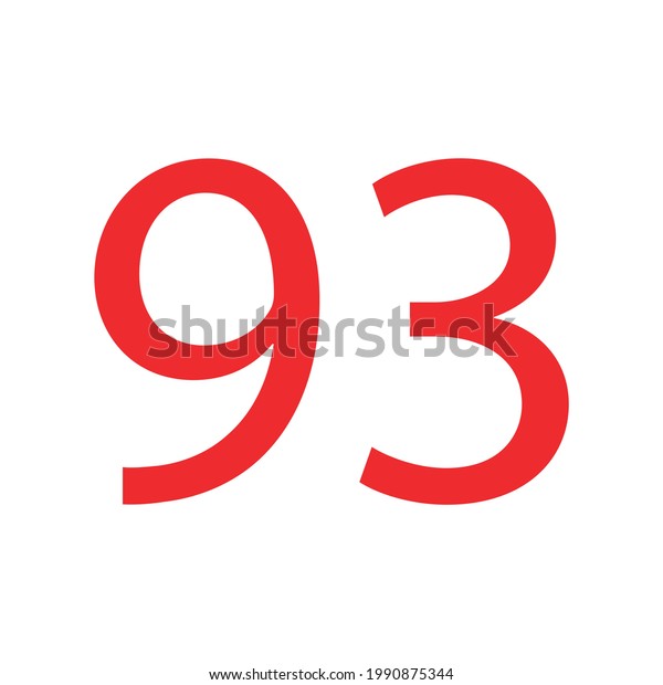 93 Number Simple Clip Art Vector Stock Vector (Royalty Free) 1990875344 ...