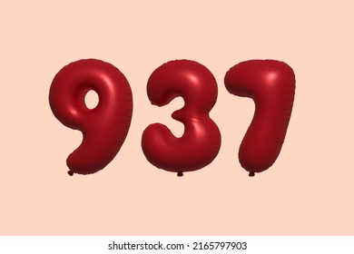 937 3d Number Balloon Made Realistic Stock Vector (Royalty Free ...