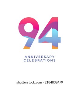 94 Year Anniversary Design Template Vector Stock Vector (Royalty Free ...
