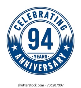 94 Years Anniversary Logo Template Vector Stock Vector (Royalty Free ...