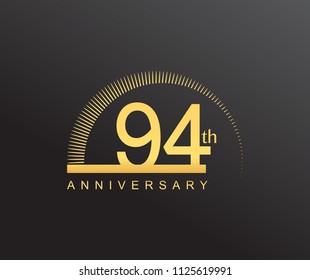 94 Years Anniversary Logotype Single Line Stock Vector (Royalty Free ...