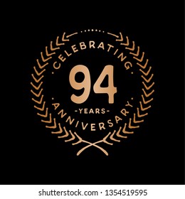 94 Years Design Template 94th Vector: เวกเตอร์สต็อก (ปลอดค่าลิขสิทธิ์ ...