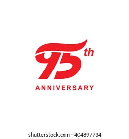 95 Anniversary Wave Logo Red Stock Vector (Royalty Free) 404897734 ...