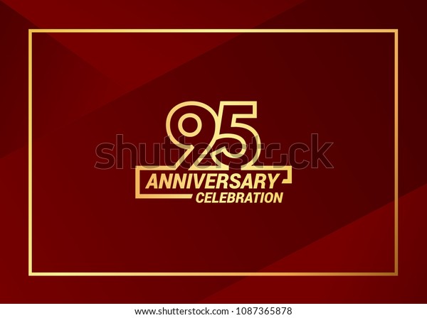95 Gold Anniversary Celebration Vector Design Stock Vector (Royalty ...