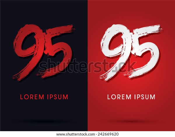 95 Ninety Five Grungy Font Brush Stock Vector (Royalty Free) 242669620 ...