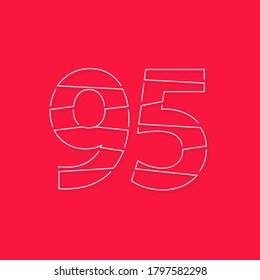 95 Number Linear Stroke Font Modern Stock Vector (Royalty Free) 1797582298
