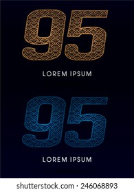95 Number Luxury Font Designed Using Stock Vector (Royalty Free ...