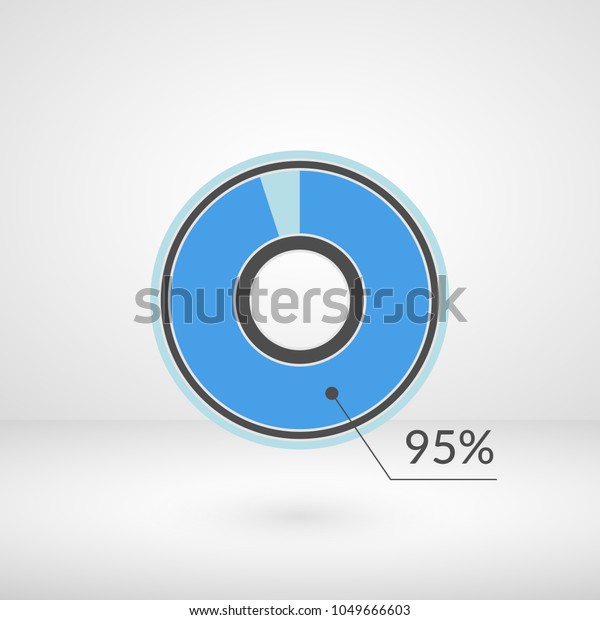95 Percent Pie Chart Isolated Symbol Stock Vector (Royalty Free) 1049666603