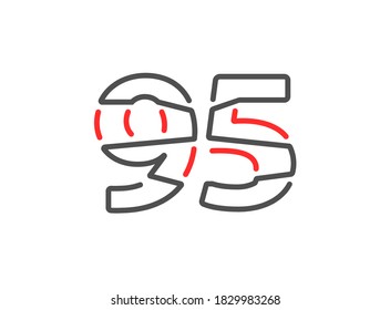 95 Vector Number Modern Trendy Creative Stock Vector (Royalty Free ...