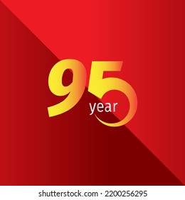 95 Year Anniversary Celebration Vector Template Stock Vector (Royalty ...