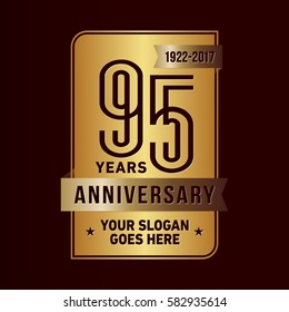 95 Years Anniversary Design Template Vector Stock Vector (Royalty Free ...