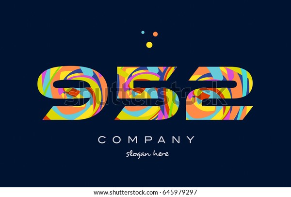 952 Number Digit Numeral Logo Colored Stock Vector (Royalty Free ...