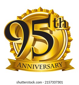 95th Anniversary Golden Logo Vector Stock Vector (Royalty Free ...