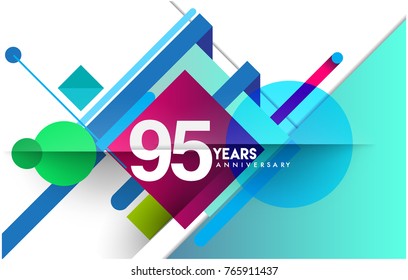 95th Years Anniversary Logo Vector Design Stock Vector (Royalty Free ...
