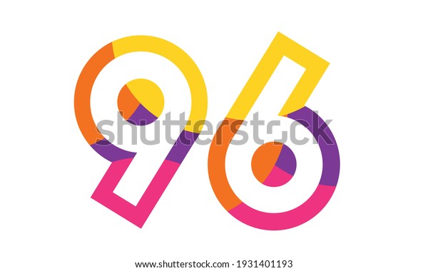 96 Colorful Fun Modern Flat Number Stock Vector (Royalty Free ...