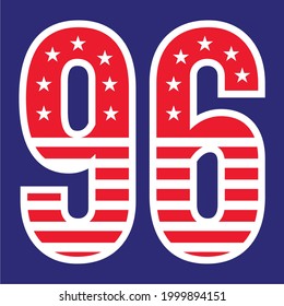 96 Number American Flag Logo T Stock Vector (Royalty Free) 1999894151 ...