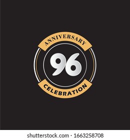 96 Years Anniversary Celebration Logo Vector Stock Vector (Royalty Free ...