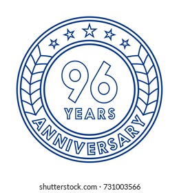 96 Years Anniversary Logo Template Stock Vector (Royalty Free ...