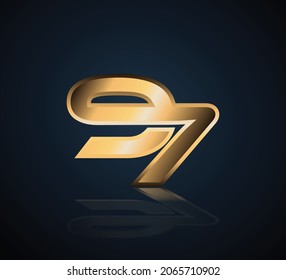 97 Gold 3d Number Logo Dark Stock Vector (Royalty Free) 2065710902 ...
