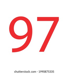 97 Number Simple Clip Art Vector Stock Vector (Royalty Free) 1990875335 ...