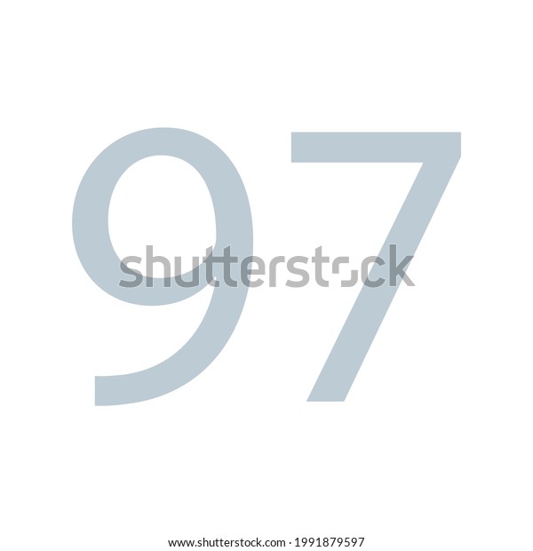 97 Number Simple Clip Art Vector Stock Vector (Royalty Free) 1991879597 ...