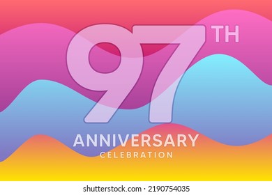 97 Year Anniversary Vector Template Design Stock Vector (Royalty Free ...